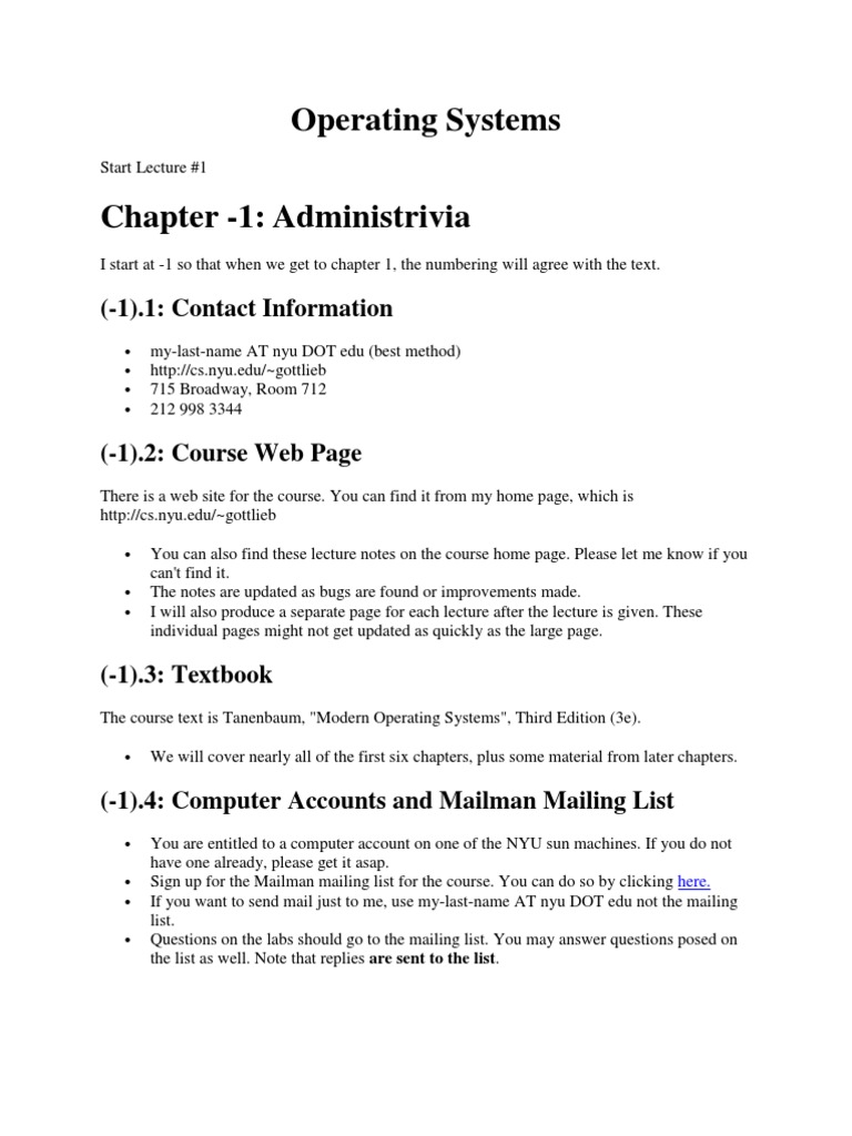 Os Notes From MCA | PDF | Operating System | Kernel (Operating System)