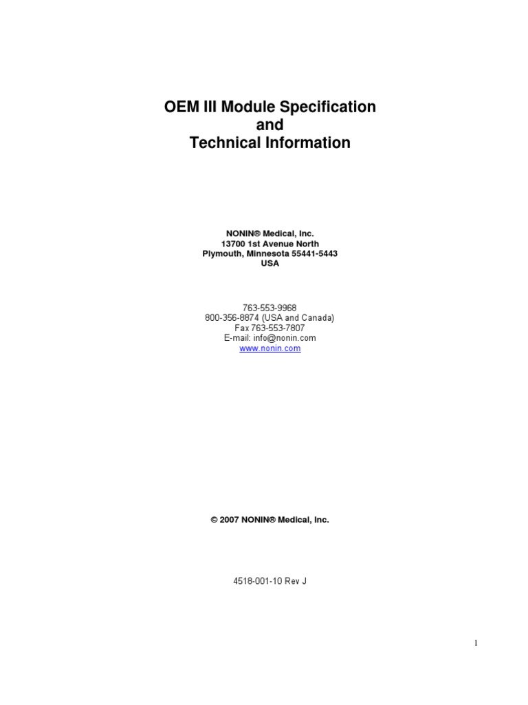 OEM III Module Specifications | PDF | Hertz | Radio