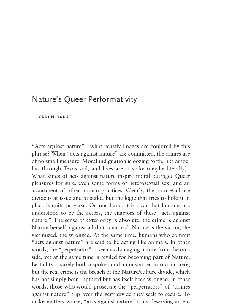 Karen Barad - Nature's Queer Performativity PDF | PDF | Energy Level ...