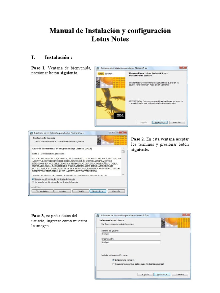 Manual de Instalación y Configuración Lotus Notes | PDF | Notas de Ibm ...