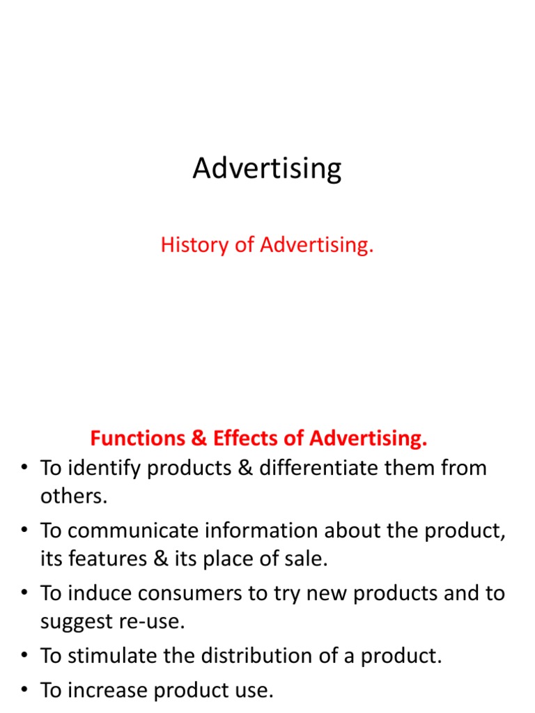 Advertising - The Evolution of Advertising. | PDF | Advertising ...