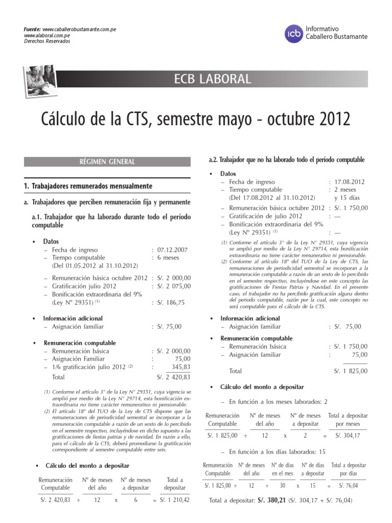 Calculo de Cts Peru | Salario | Relaciones laborales
