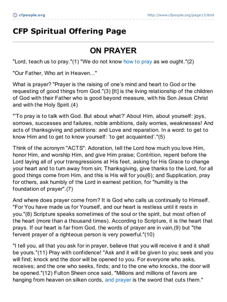 How To Pray, What Is Prayer | PDF | Lord's Prayer | Prayer