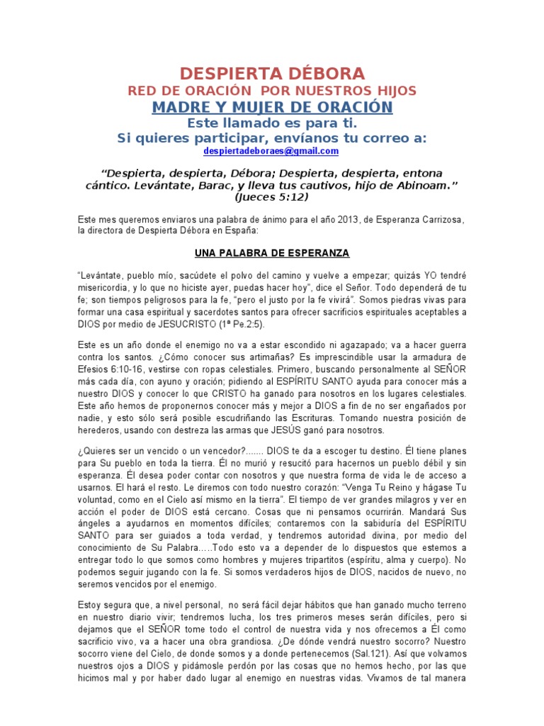 Despierta Débora - Guía Febrero 2013 | PDF | Oración | Cristo (título)