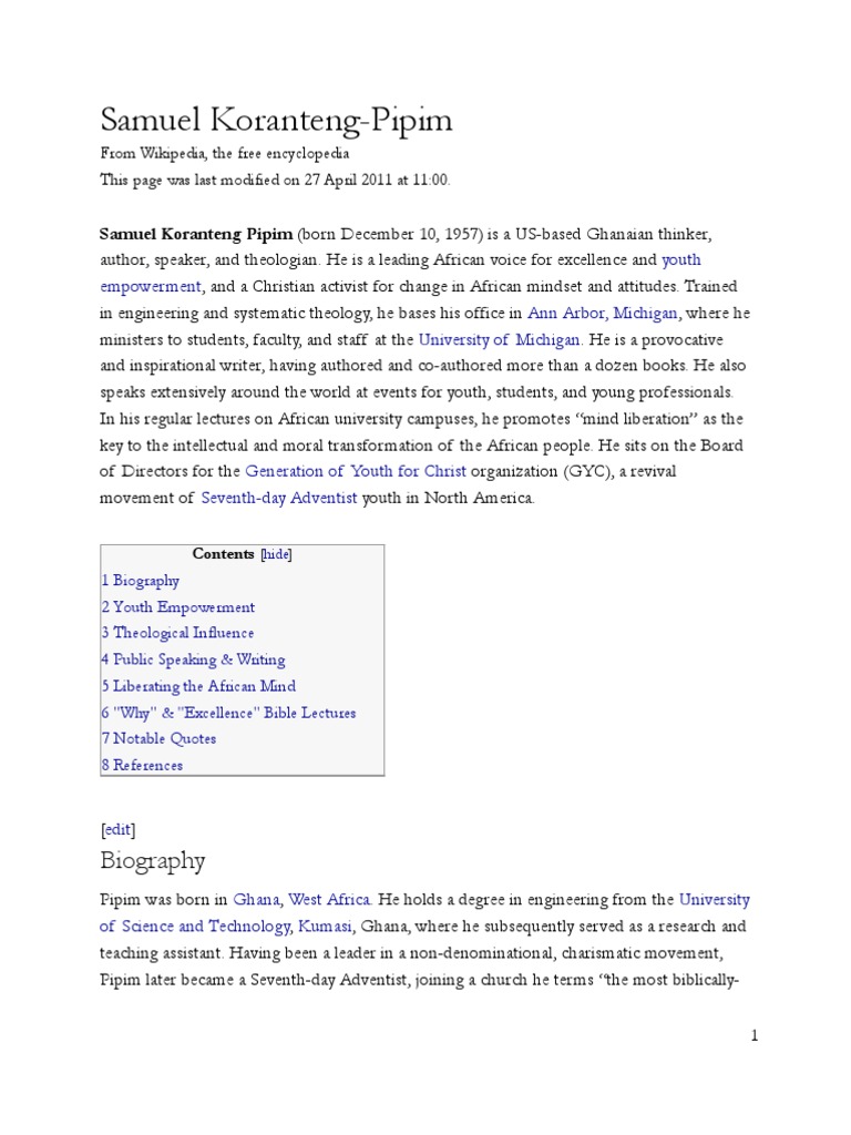 Samuel Pipim | PDF | Religion And Belief