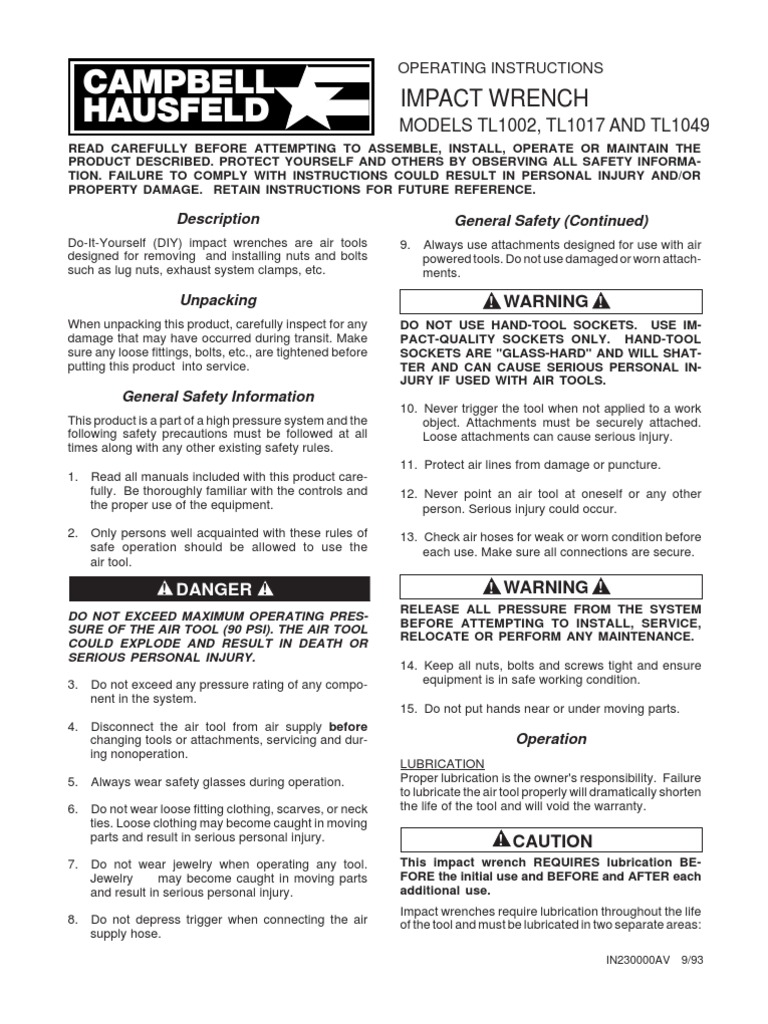 322332operating Instructions Models TL1002, TL1017 and TL1049 | PDF | Bearing (Mechanical ...