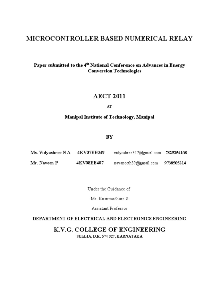 Numerical Relay | PDF | Relay | Microcontroller