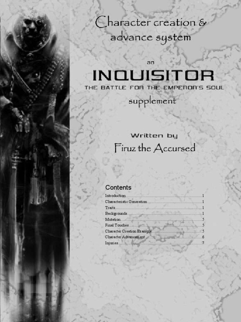 Inquisitor Character Creation and Advancement | PDF | Human Digestive ...
