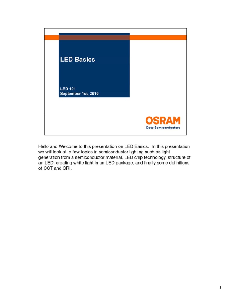 LED Basics: Technology and Efficiency | PDF | Light Emitting Diode | Color