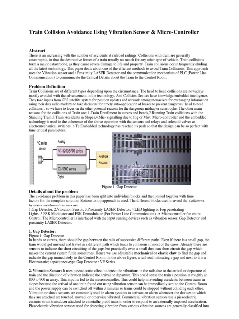 Train Collision Avoidance Using Vibration Sensor | PDF | Detector (Radio) | Laser