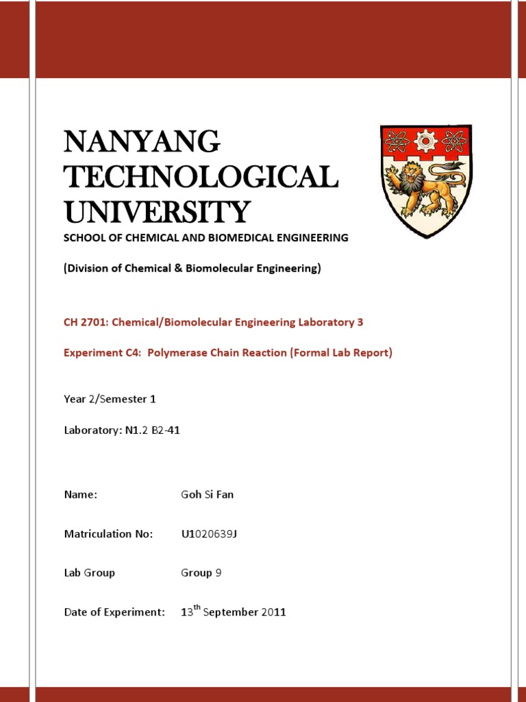 Sample Lab Report | PDF | Polymerase Chain Reaction | Taq Polymerase