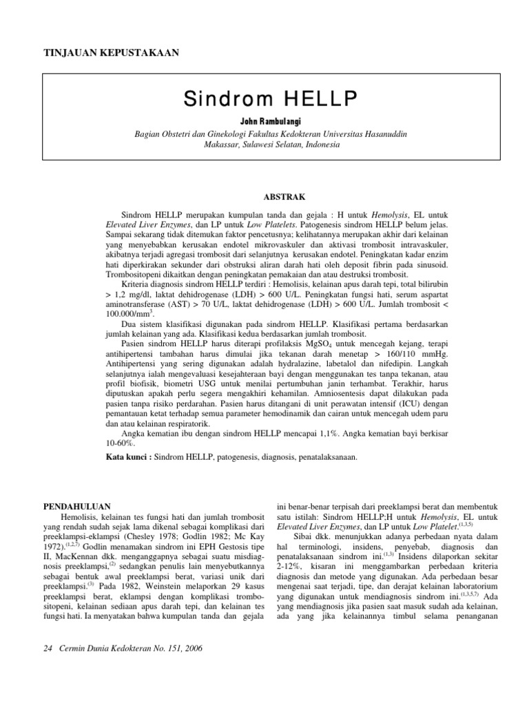 Sindrom HELLP | PDF