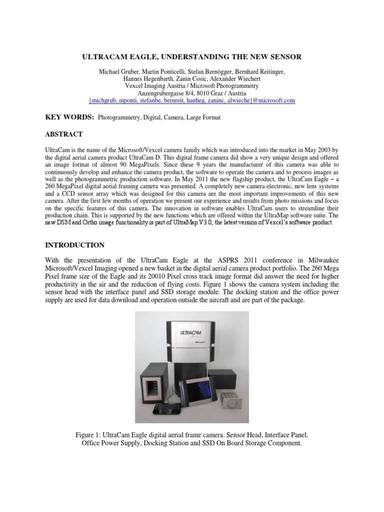 UltraCam Eagle: New Sensor Insights | PDF | Pixel | Charge Coupled Device