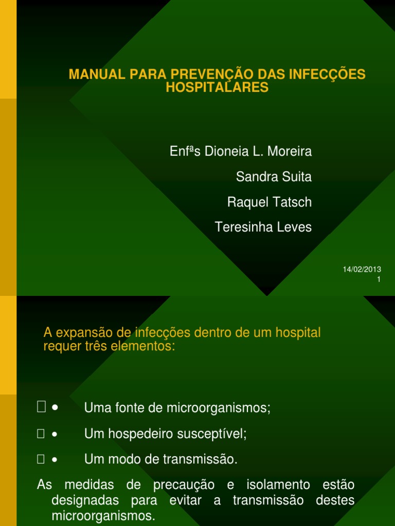 Manual Para Prevenção Das Infecções Hospitalares Pdf Infecção