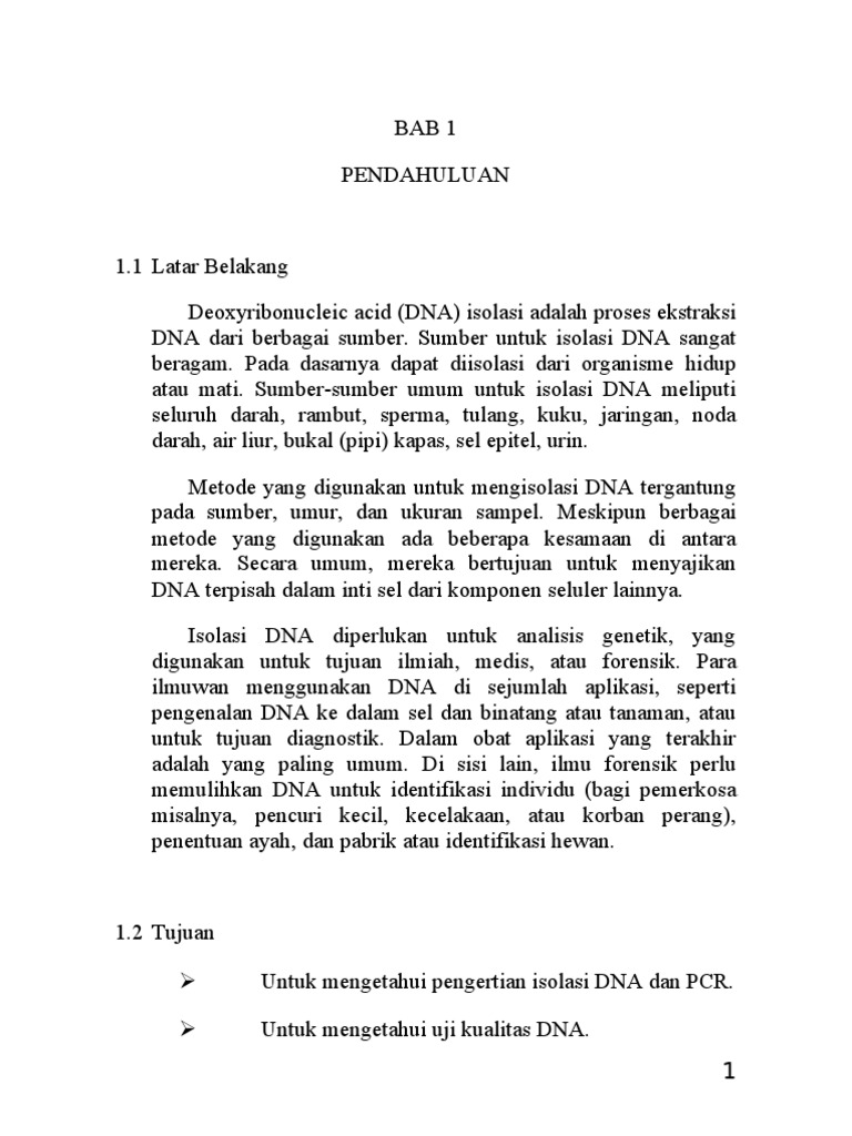 Isolasi DNA dan Metode PCR Terapan | PDF