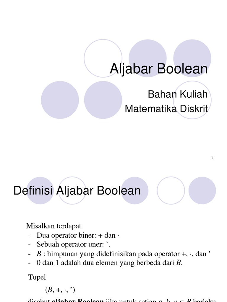 Soal Dan Jawaban Aljabar Boolean Matematika Diskrit
