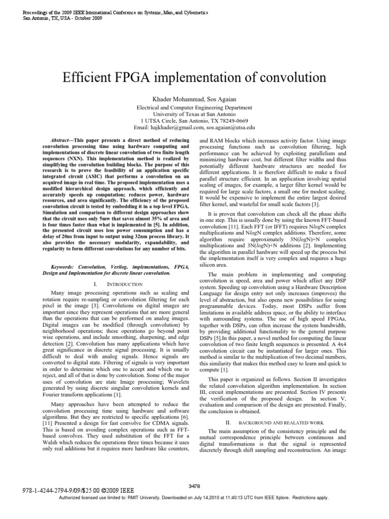 Convolution | PDF | Digital Signal Processing | Field Programmable Gate ...