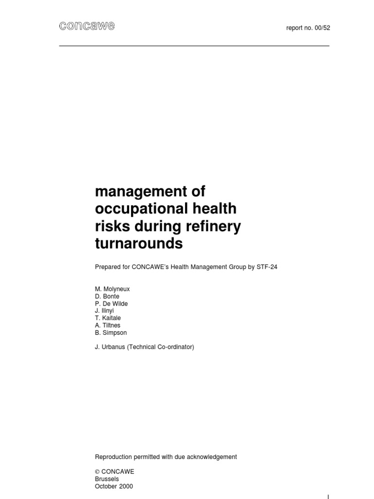 Occupational Risk Refinery Turnarounds | PDF | Personal Protective ...