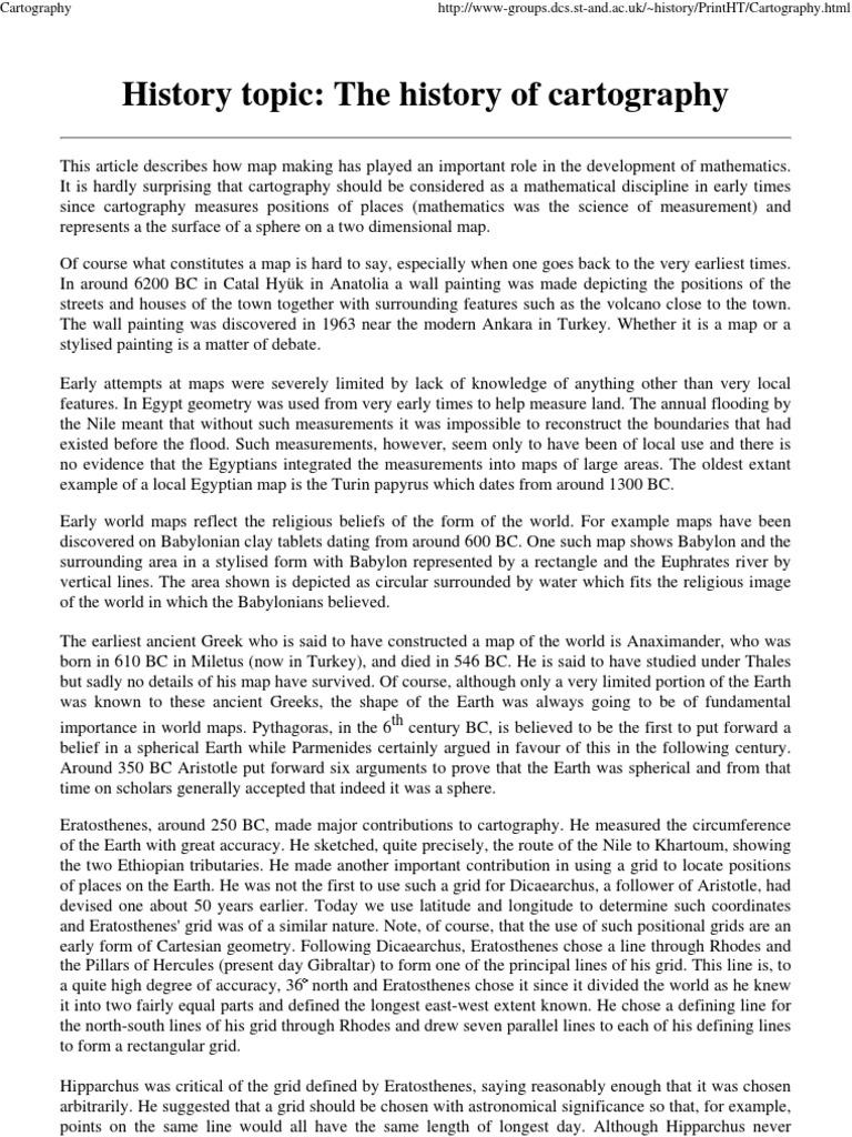 The History of Cartography | PDF | Ptolemy | Geography