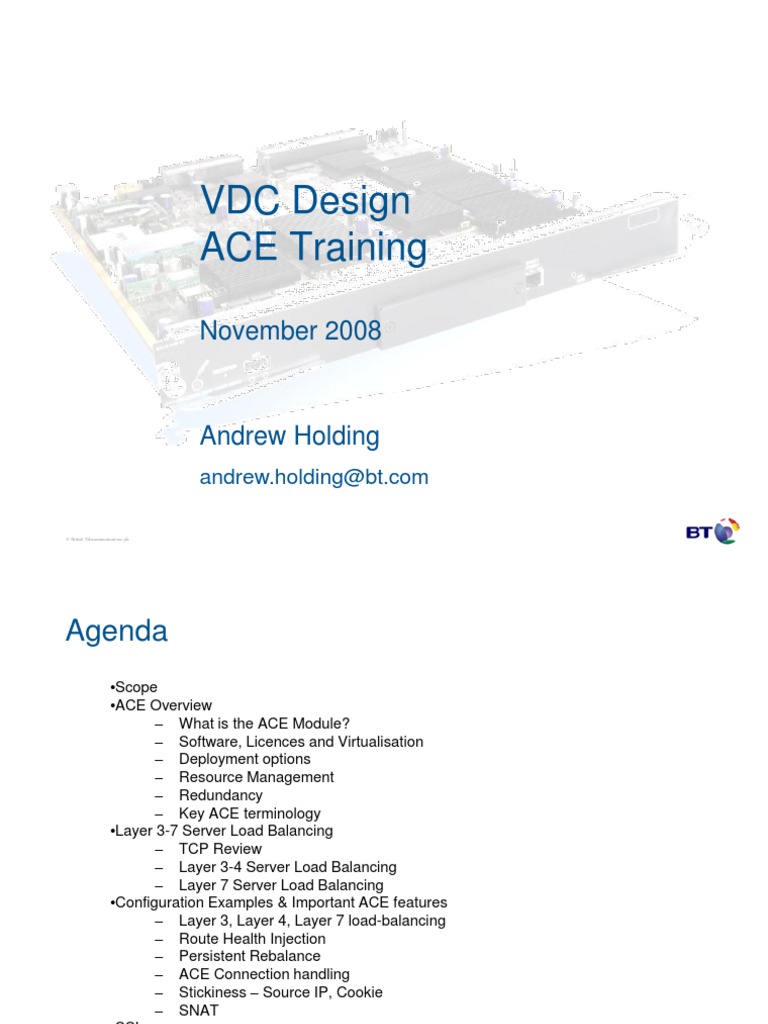 Cisco ACE Training | PDF | Transmission Control Protocol | Load Balancing (Computing)
