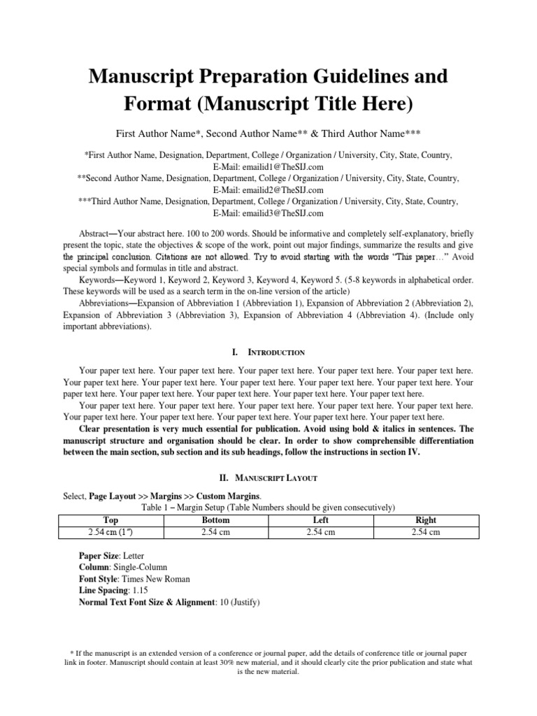 The Standard International Journals (The SIJ) - Manuscript Preparation ...