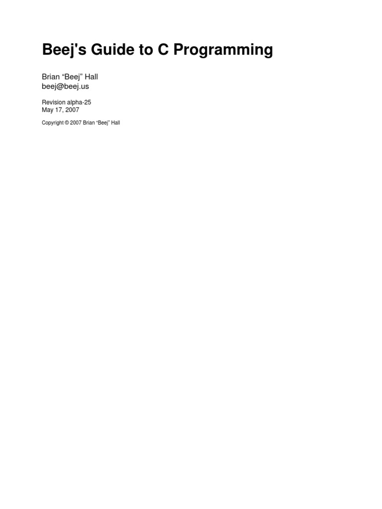 Beej Guide To C | PDF | Pointer (Computer Programming) | Parameter (Computer Programming)