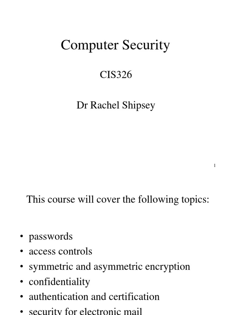 Computer Security | PDF | Computer Security | Security