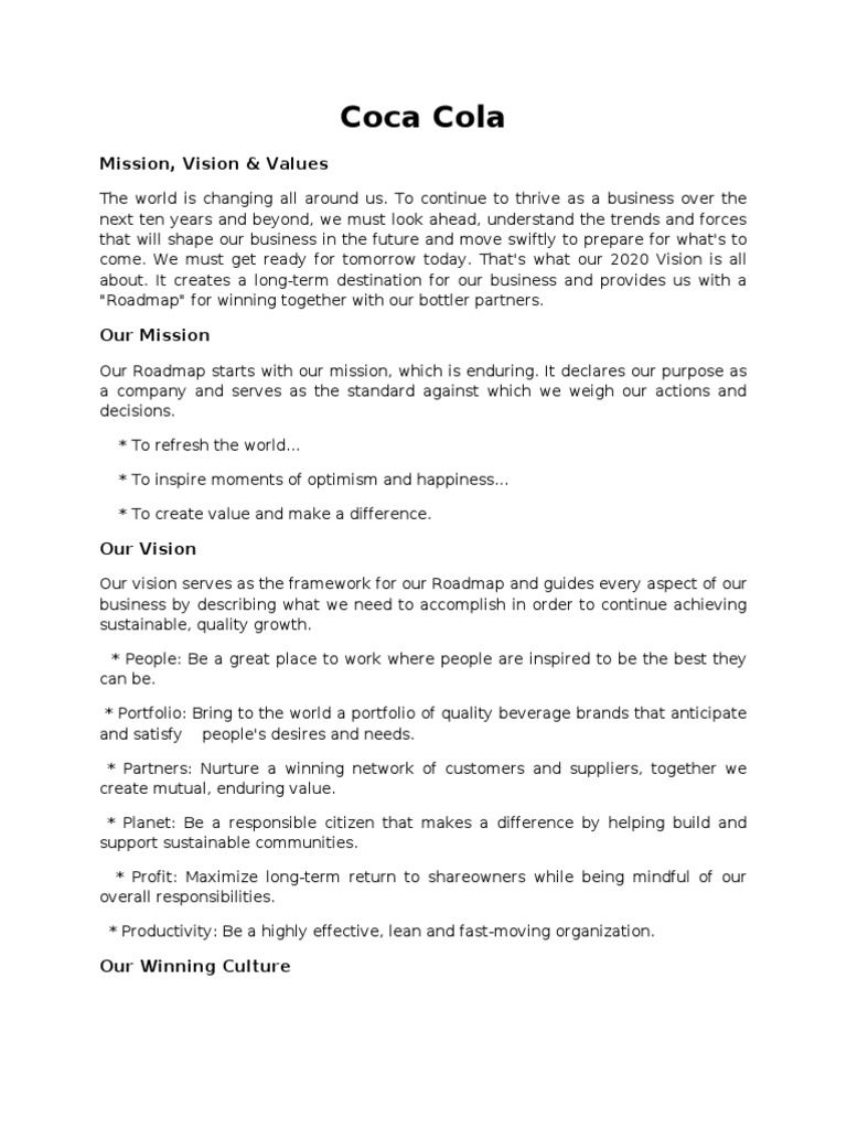 COke Assignment Final | PDF | Coca Cola | Pepsi