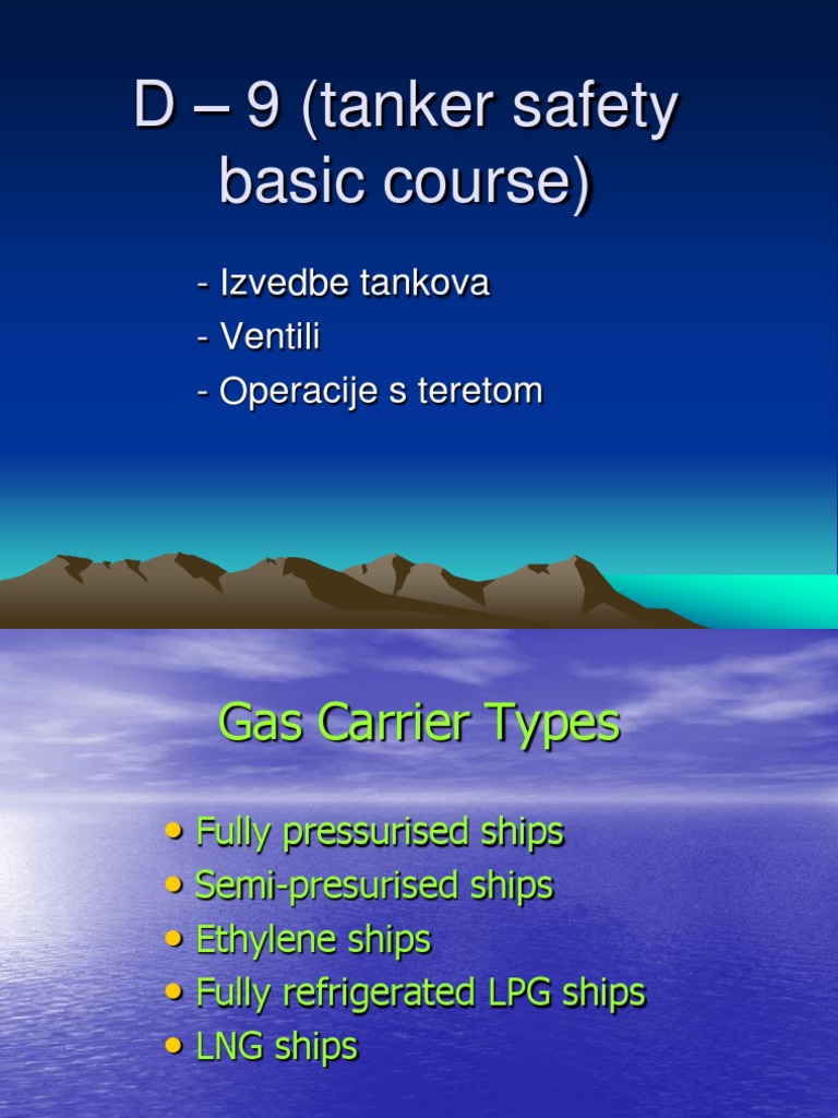 D - 9 (Tanker Safety Basic Course | PDF | Gases | Materials