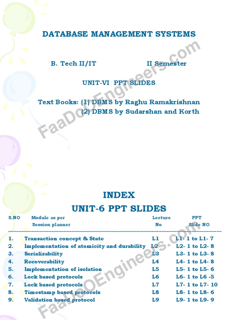 Unit06 DBMS | PDF | Database Transaction | Computer Data