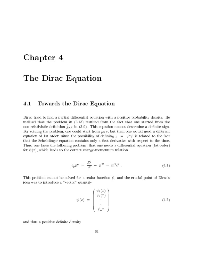Equation Dirac | PDF | Spin (Physics) | Wave Function
