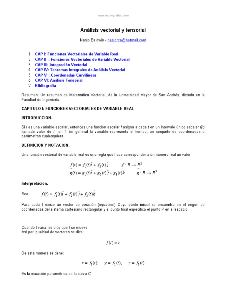 Analisis Vectorial Tensorial | PDF | Tensor | Integral