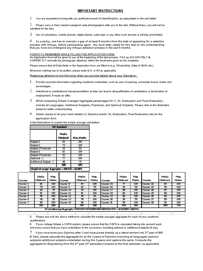 Important Instructions: Points To Remember While Filling The ...