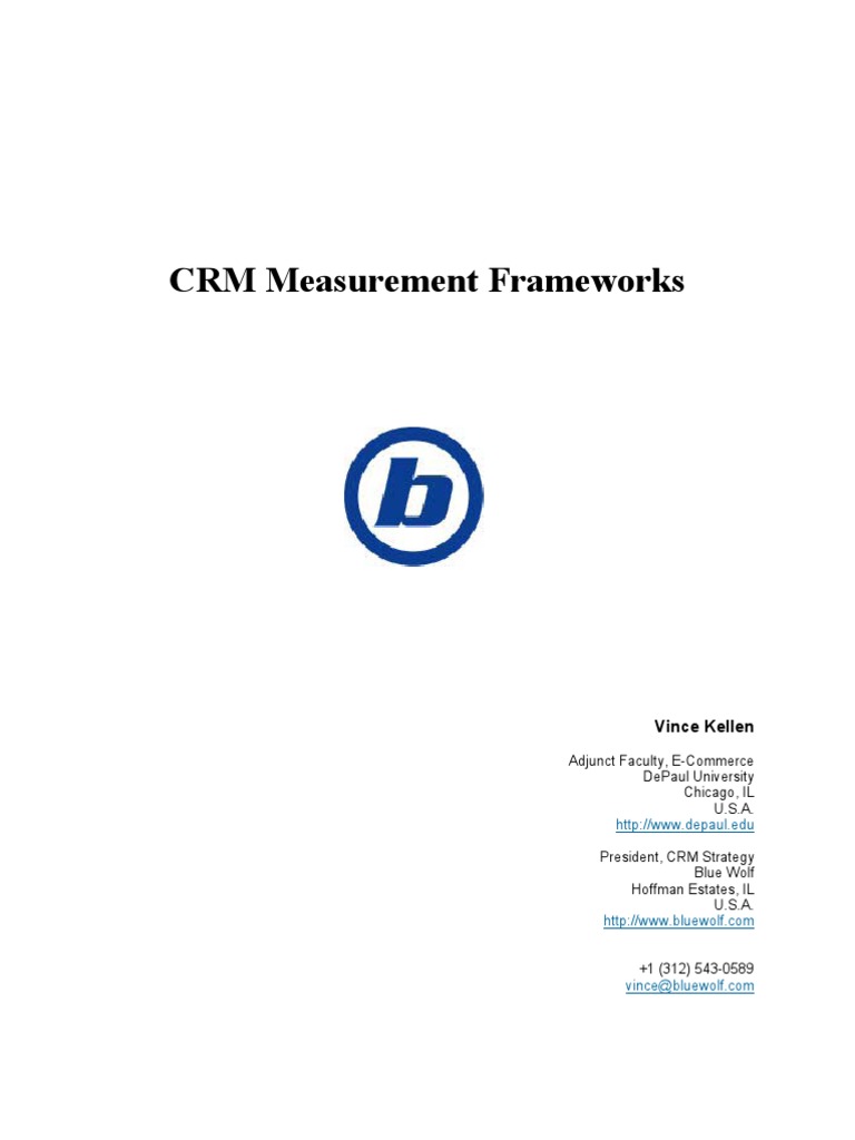 CRM Measurement Framework Overview | PDF | Customer Relationship ...