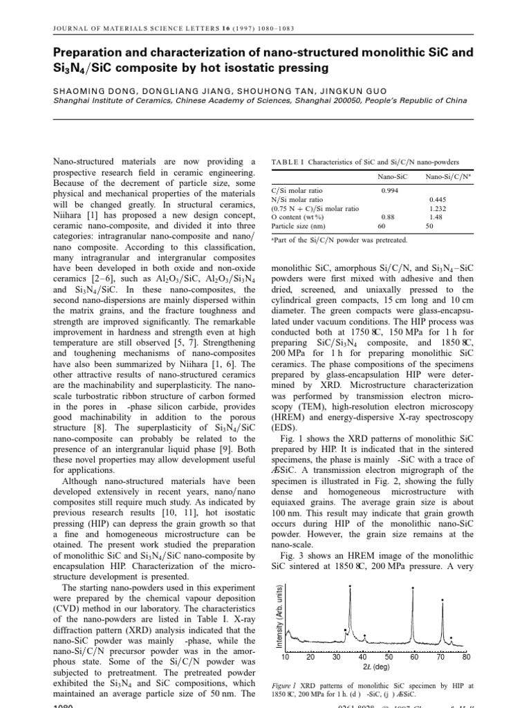 Hot Isostatic Pressing Ceramics | PDF | Ceramic Engineering | Sintering