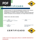 Modelo - Certificado de NR 12 | PDF