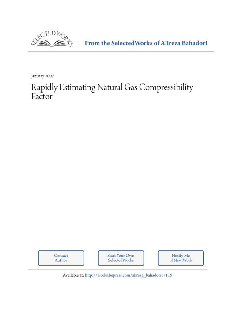 Rapidly Estimating Natural Gas Compressibility Factor: From The ...