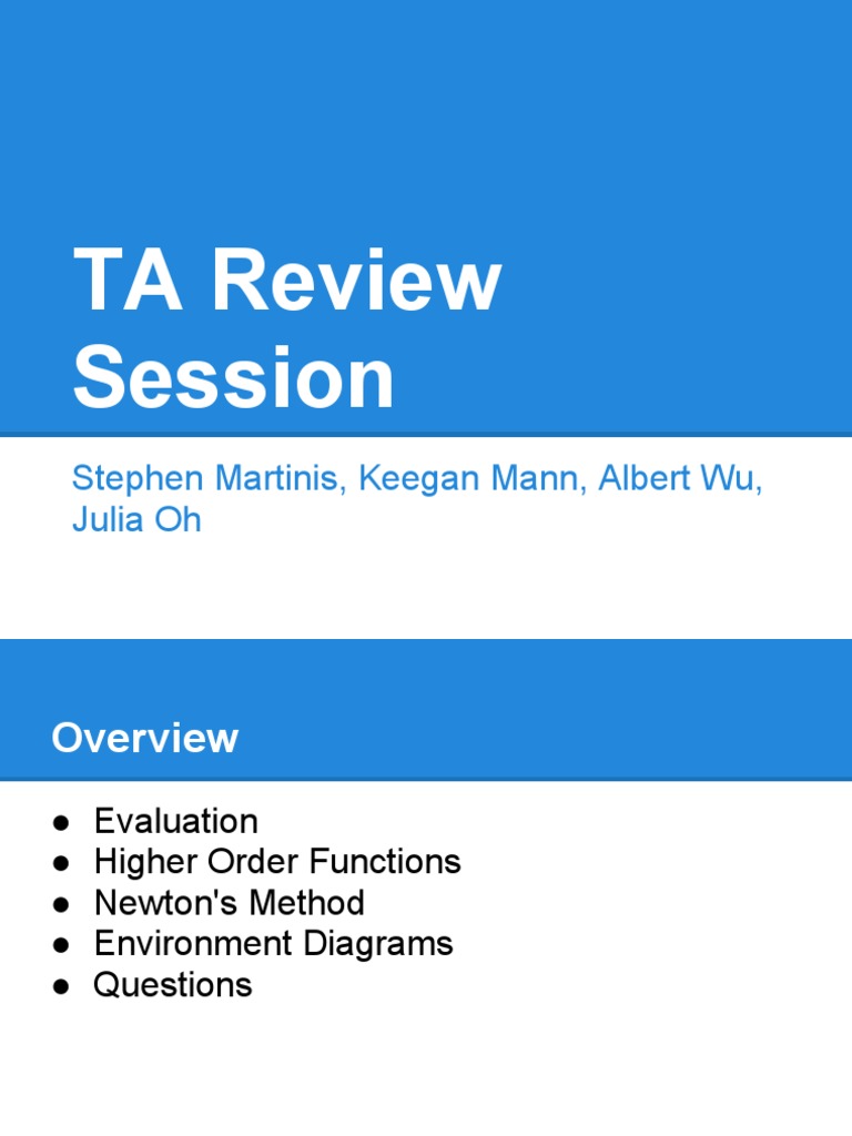 Berkeley CS 61A Spring 2013 Midterm 1 TA Review Session | PDF | Computer Programming | Areas Of ...