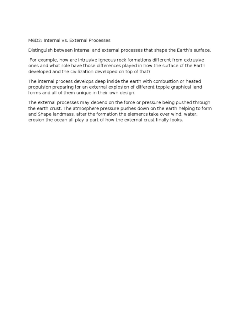Internal vs. External Earth Processes | PDF | Crust (Geology) | Earth