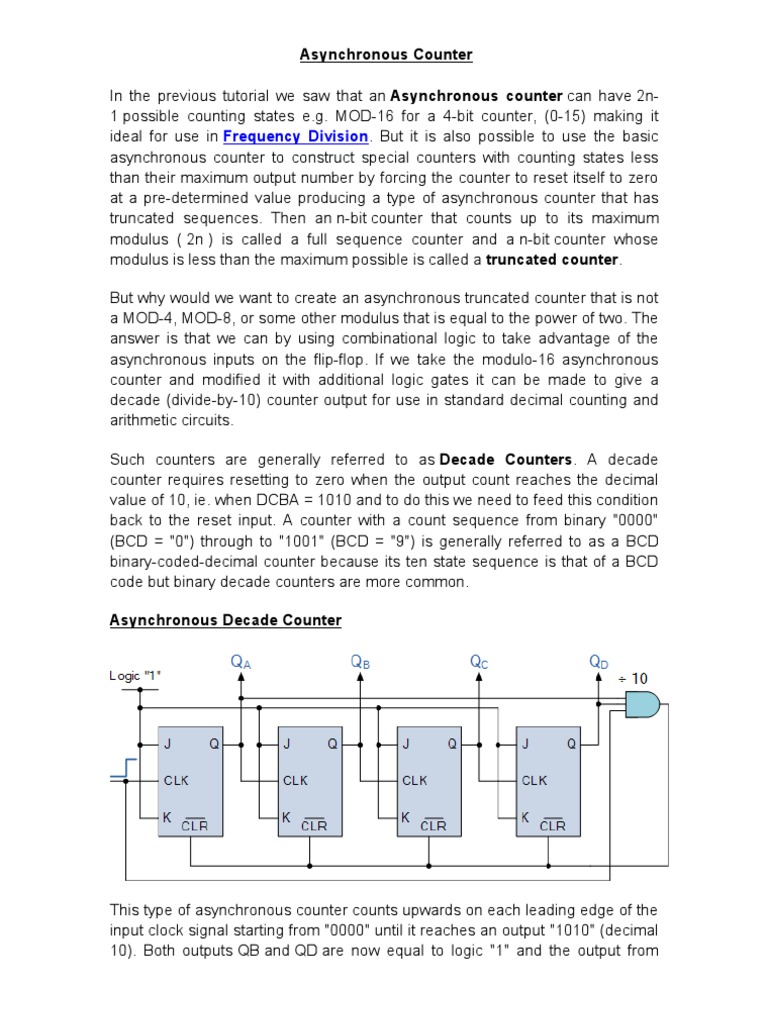 Asynchronous Counter | PDF | Electrical Circuits | Digital Electronics