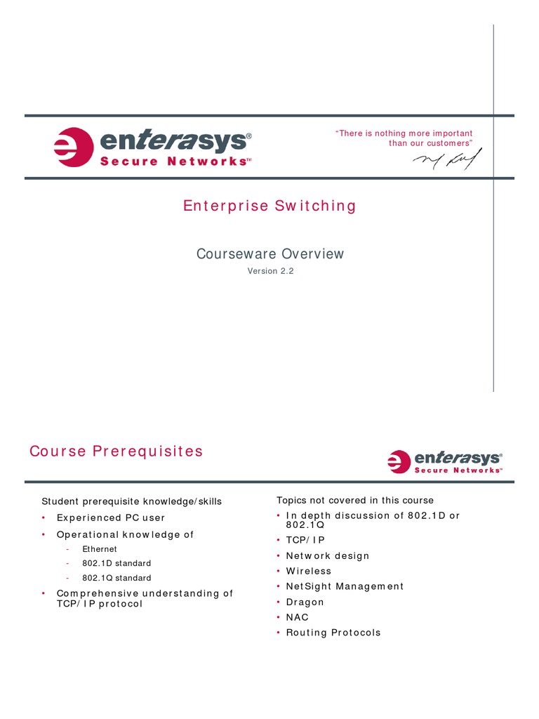 Enterasys Switching 2010 | PDF | Booting | Network Switch