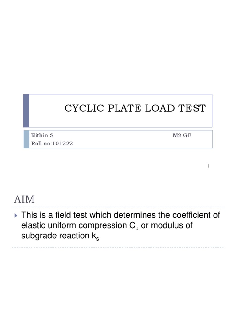 Cyclic Plate Load Test | PDF | Elasticity (Physics) | Beam (Structure)