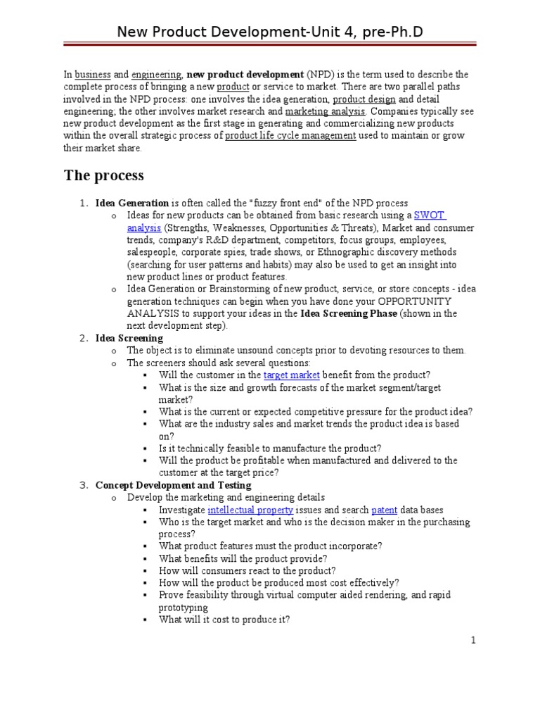 New Product Development Process | PDF | New Product Development | Business