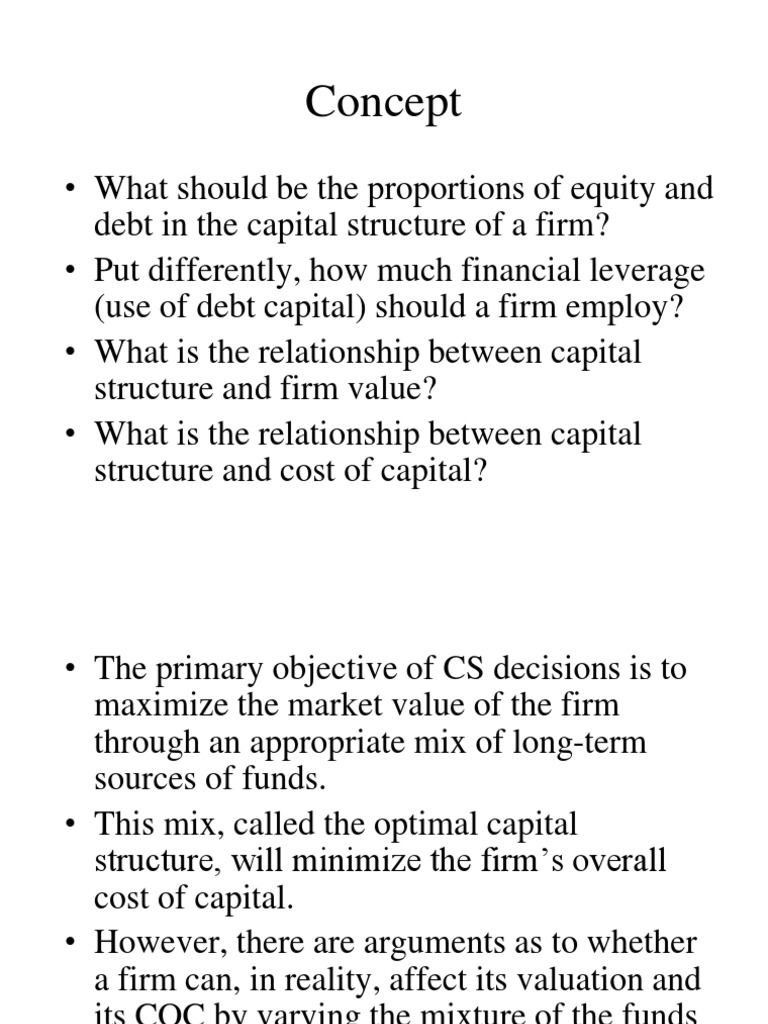 An Analysis of Capital Structure Theories: The Net Income Approach, Net ...