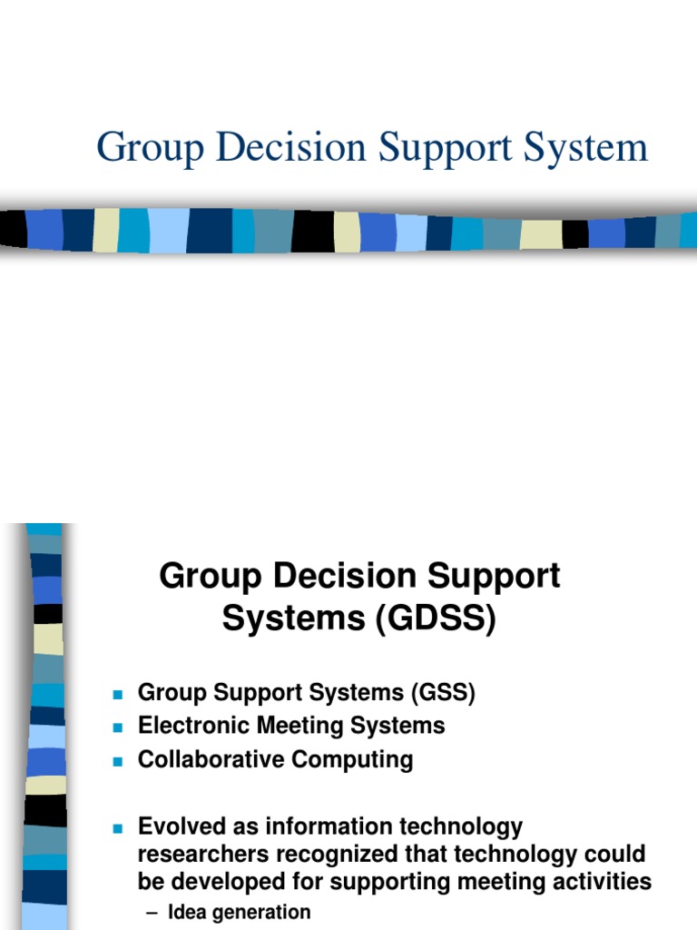 GDSS | PDF | Decision Support System | Software