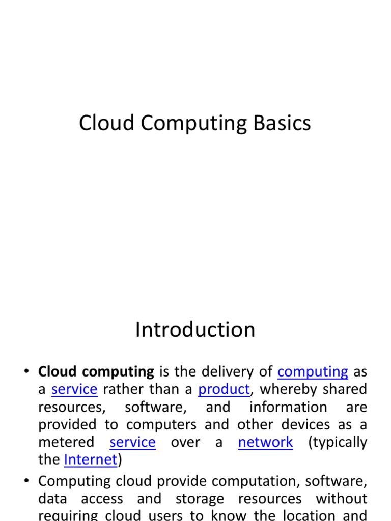 Cloud Computing Basics - Presentation 1 | PDF | Software As A Service ...