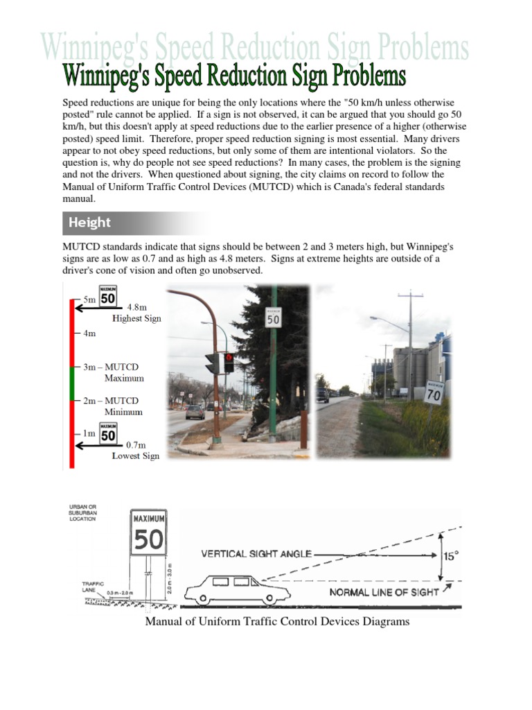 What Is Wrong With Winnipeg's Speed Reduction Signs | PDF | Speed Limit ...
