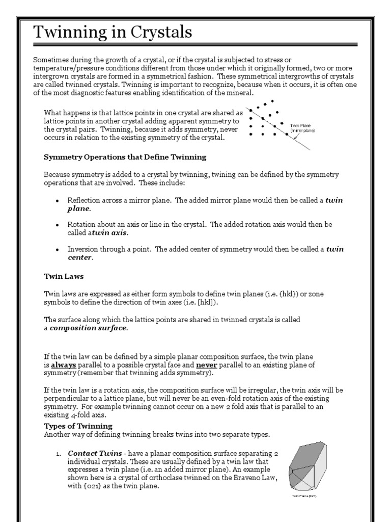Twinning in Crystals | PDF | Mineralogy | Minerals
