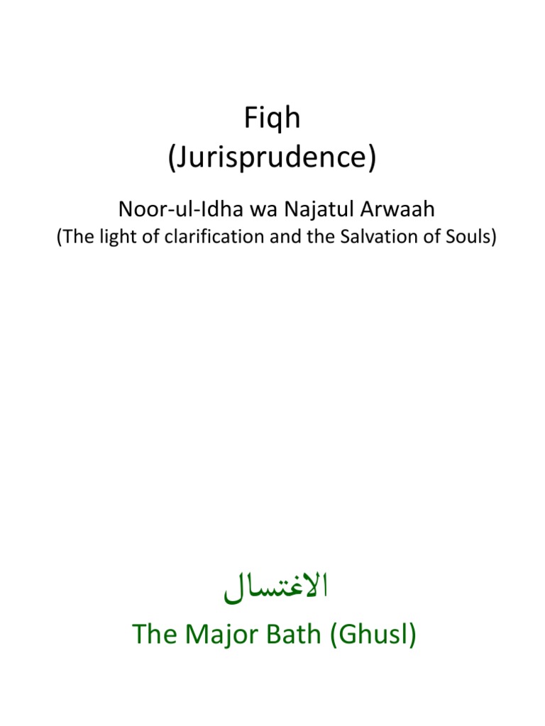Fiqh 20 - The Chapter of Major Bath (Ghusl) | PDF | Sexual Reproduction | Human Reproduction