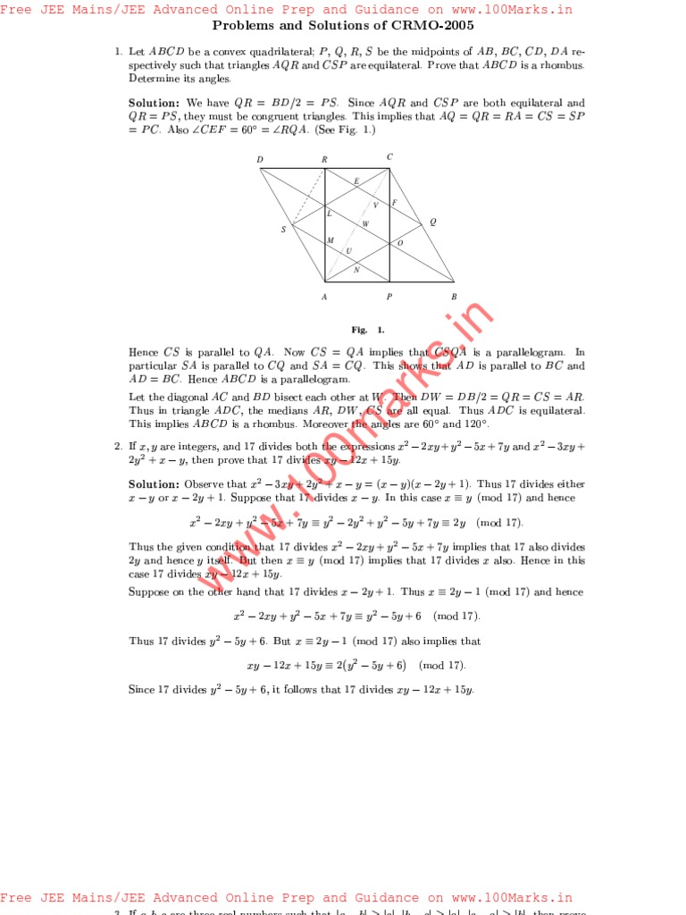 Rmo-2005 Previous Year Question Papers of Regional Mathematical ...